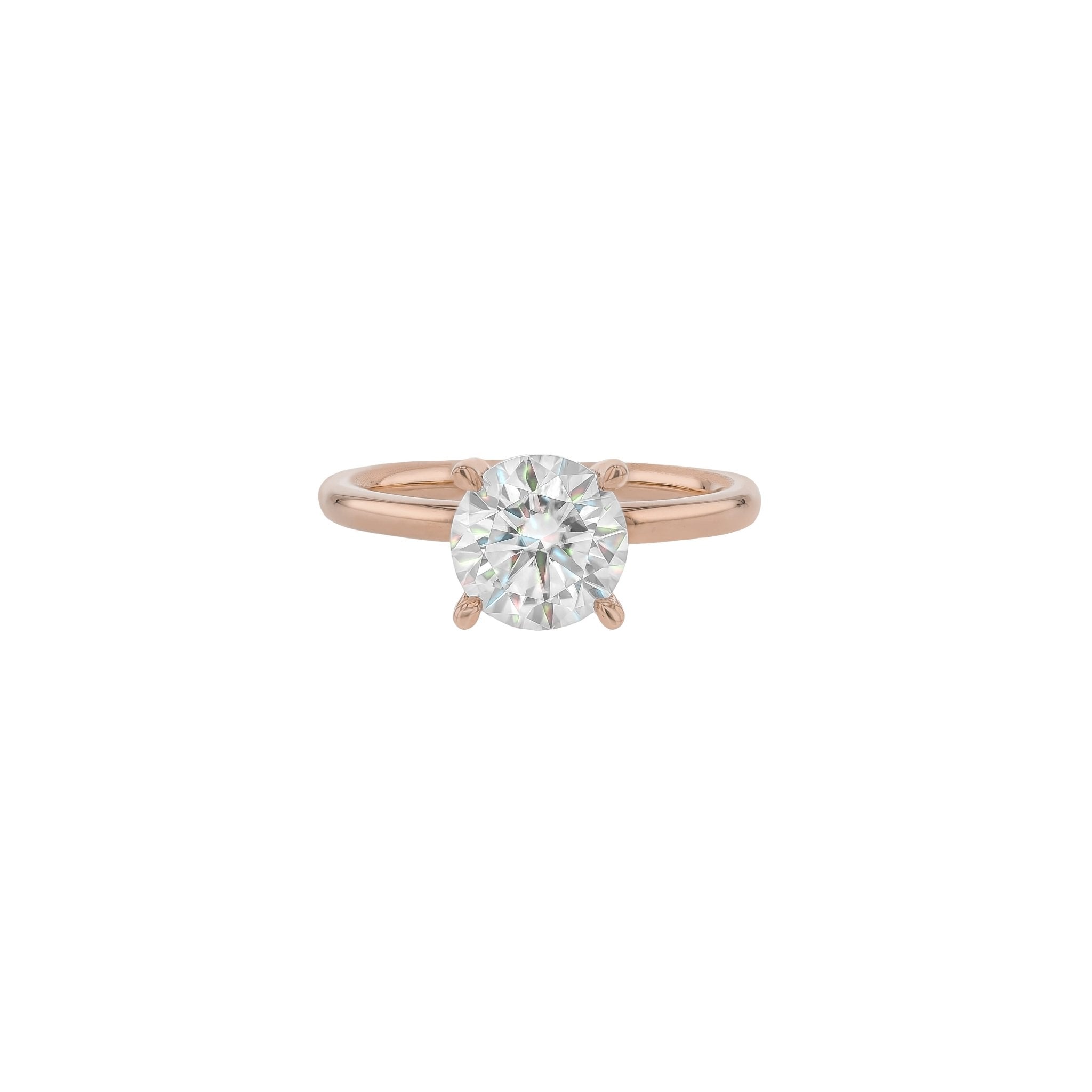 7mm Round Harper Moissanite Size I 18K Rose Gold Eliise Maar Jewellery